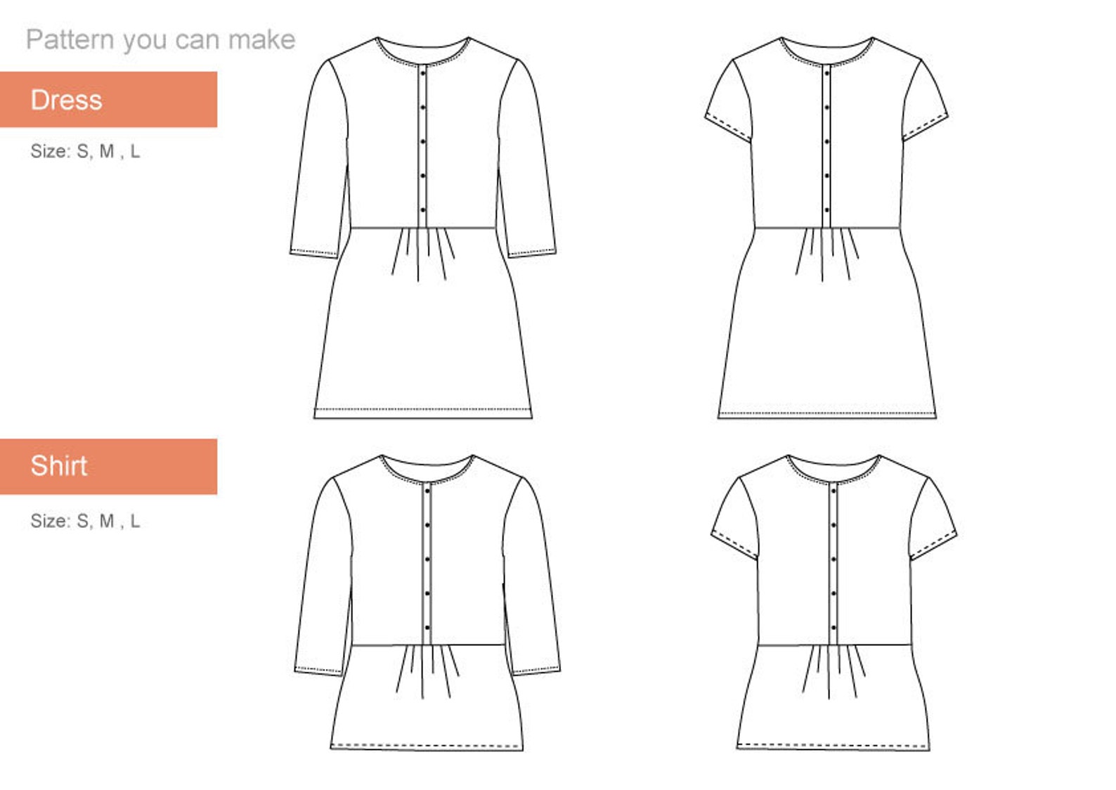 Japanese Style Elegant Dress Sewing Pattern Bundle Pack / PDF / Instant ...