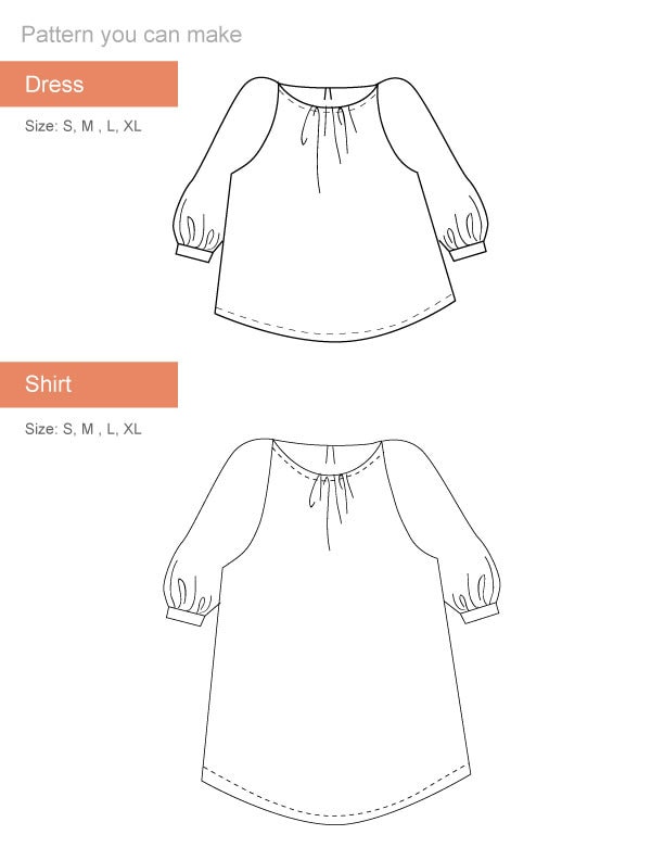 Elegant Classic, Japanese Style Linen Raglan Sleeve Shirt / Dress ...