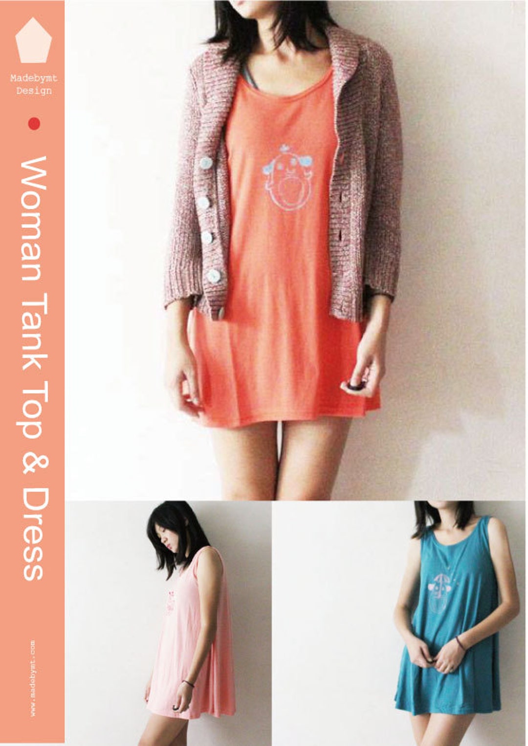 Loose and Comfy Tank Top/dress, PDF Digital Sewing Pattern - Instant ...