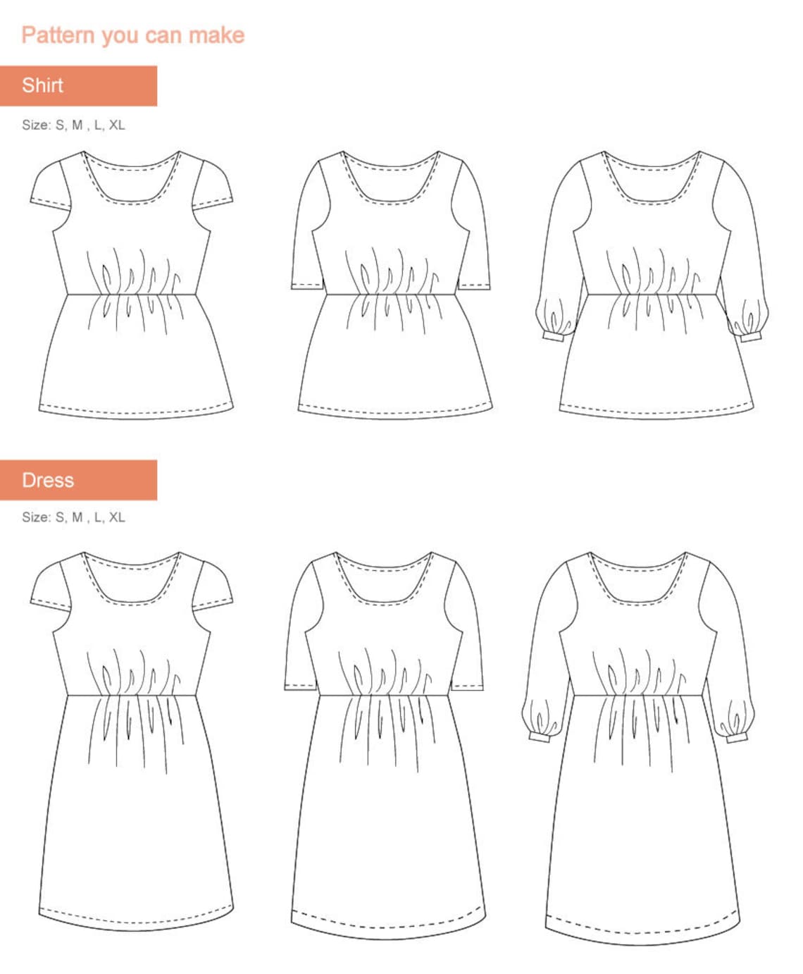 Japanese Style Elegant Dress Sewing Pattern Bundle Pack / PDF / Instant ...