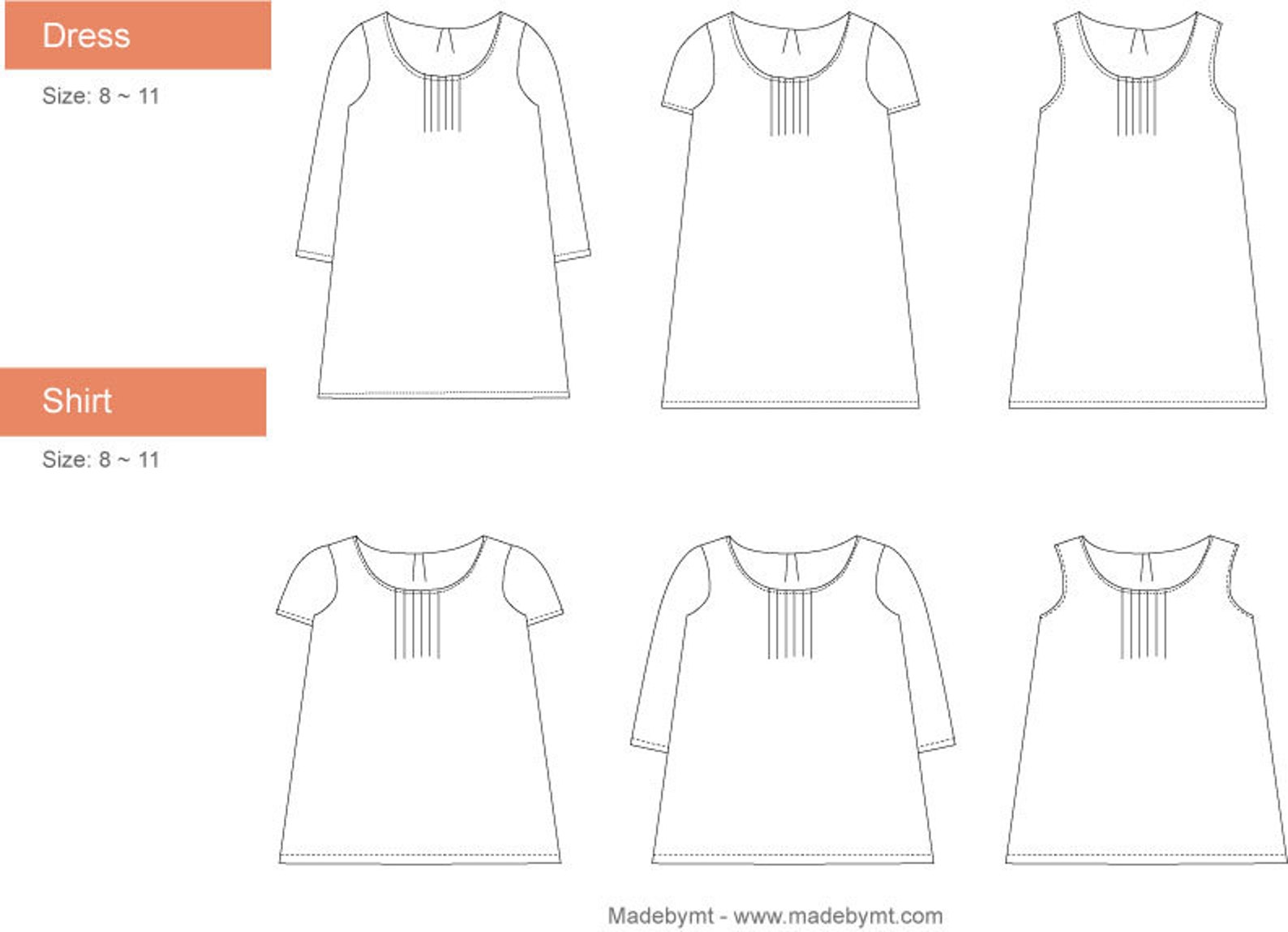 Elegant Classic, Japanese Style Linen Dress / Shirt Digital Sewing ...