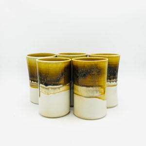 NEW Shimmering Tenmoku Wood Fired Ceramic Porcelain Cups by Jessica ...