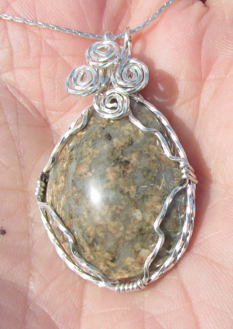 Rhyolite Free Form Cabochon Wire Wrapped in Argentium Silver Wire - Etsy