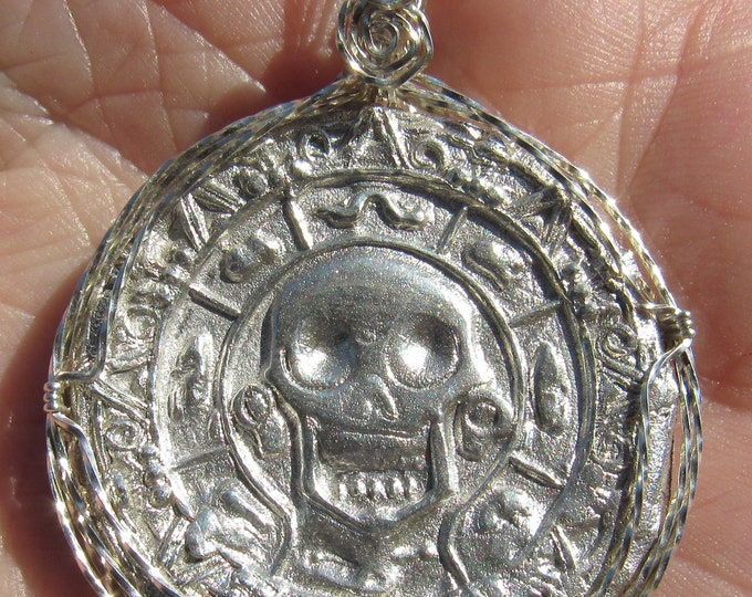 Replica of a Silver Aztec , Pirate Coin Pendant - Etsy