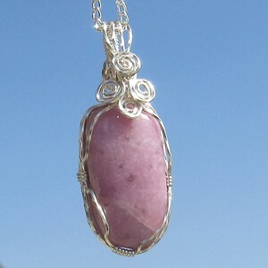 Lepidolite Cabochon Pendent, Wrapped in Argentium Silver Wire. - Etsy