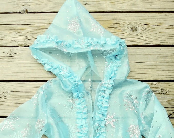RTS Light Blue/silver Sparkling Snowflake Cloak Size 6 - Etsy