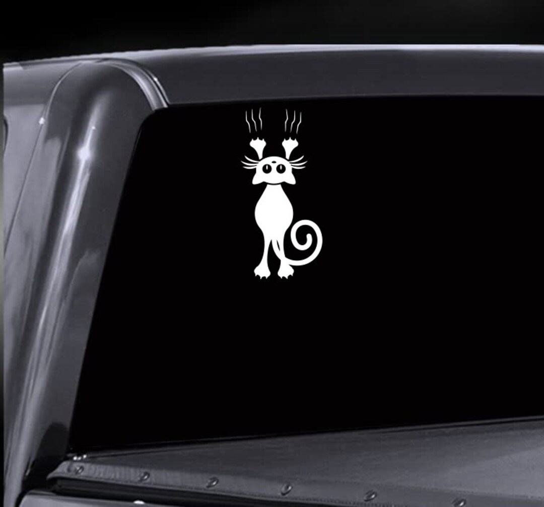 Scaredy Cat Car Window Decal - Etsy