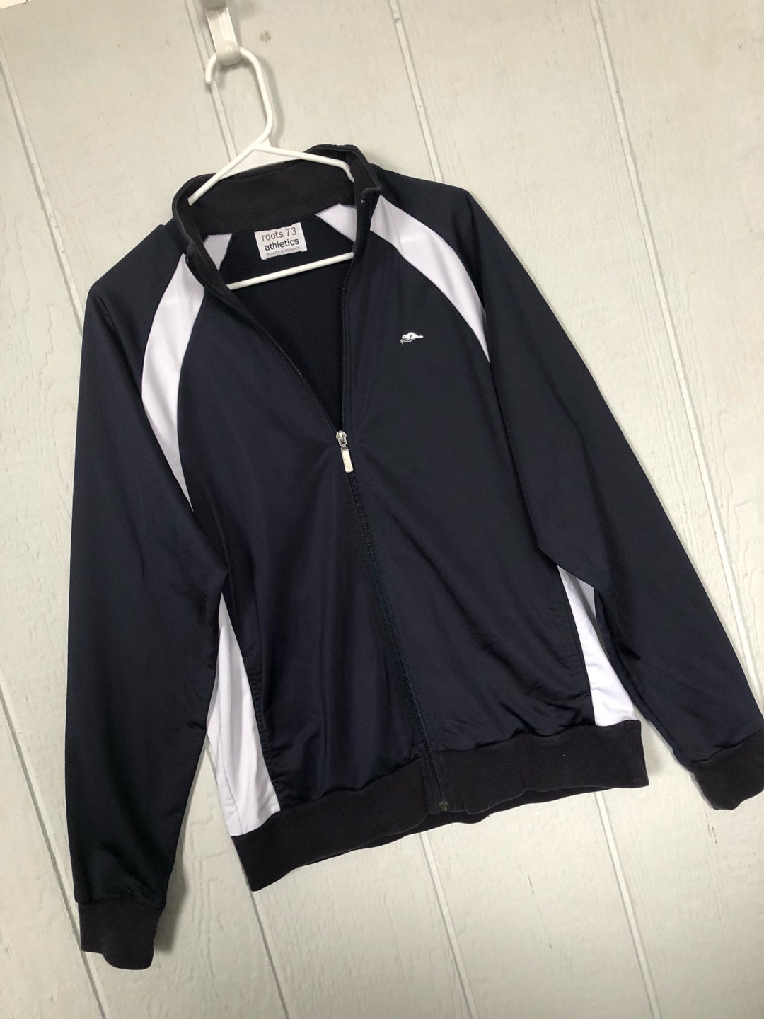 Vintage Roots 73 Athletic Zip Front Jacket. Size Large, Navy and White ...
