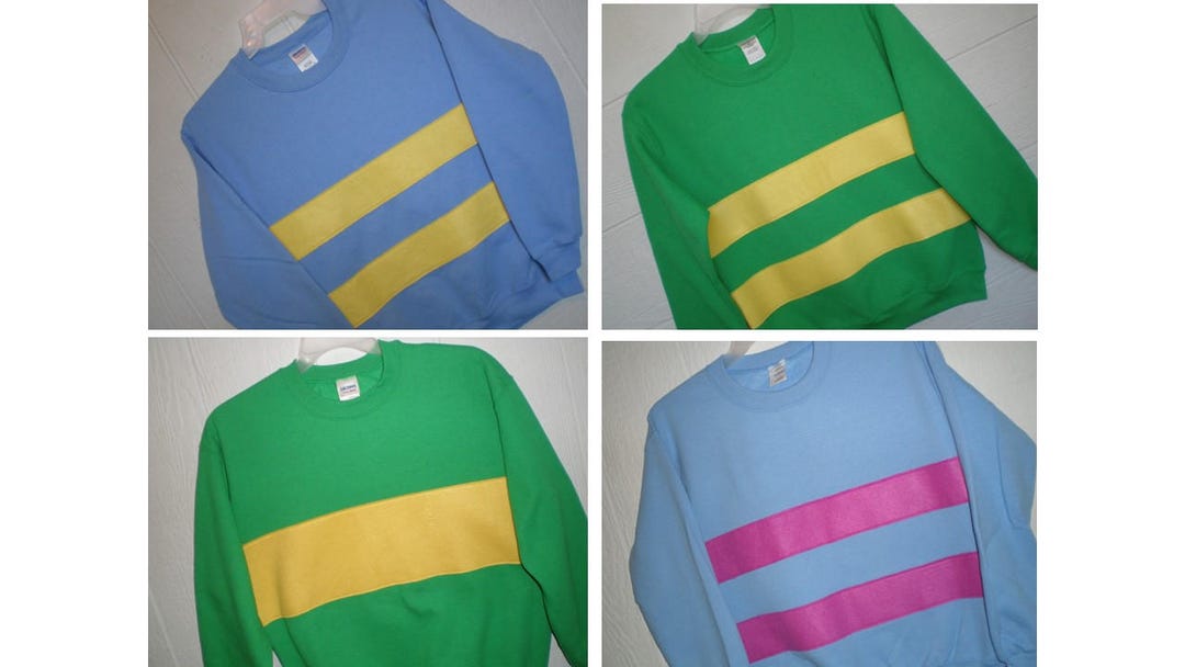 Four Undertale Character Sweatshirts, Frisk, Asriel, Chara and Temmie ...