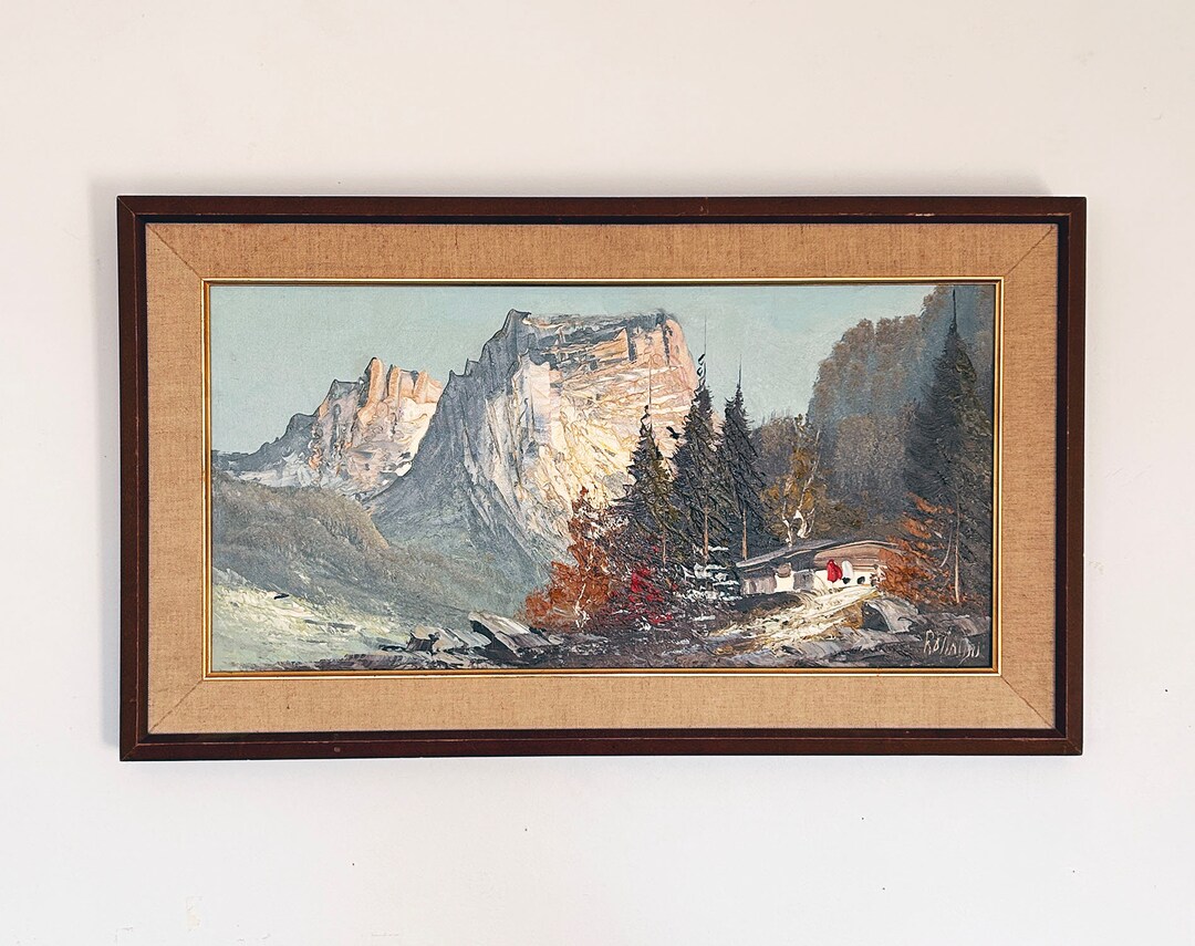 Excellent F. RONALDO Swiss Alps Signed Original Impasto Oil Landscape ...