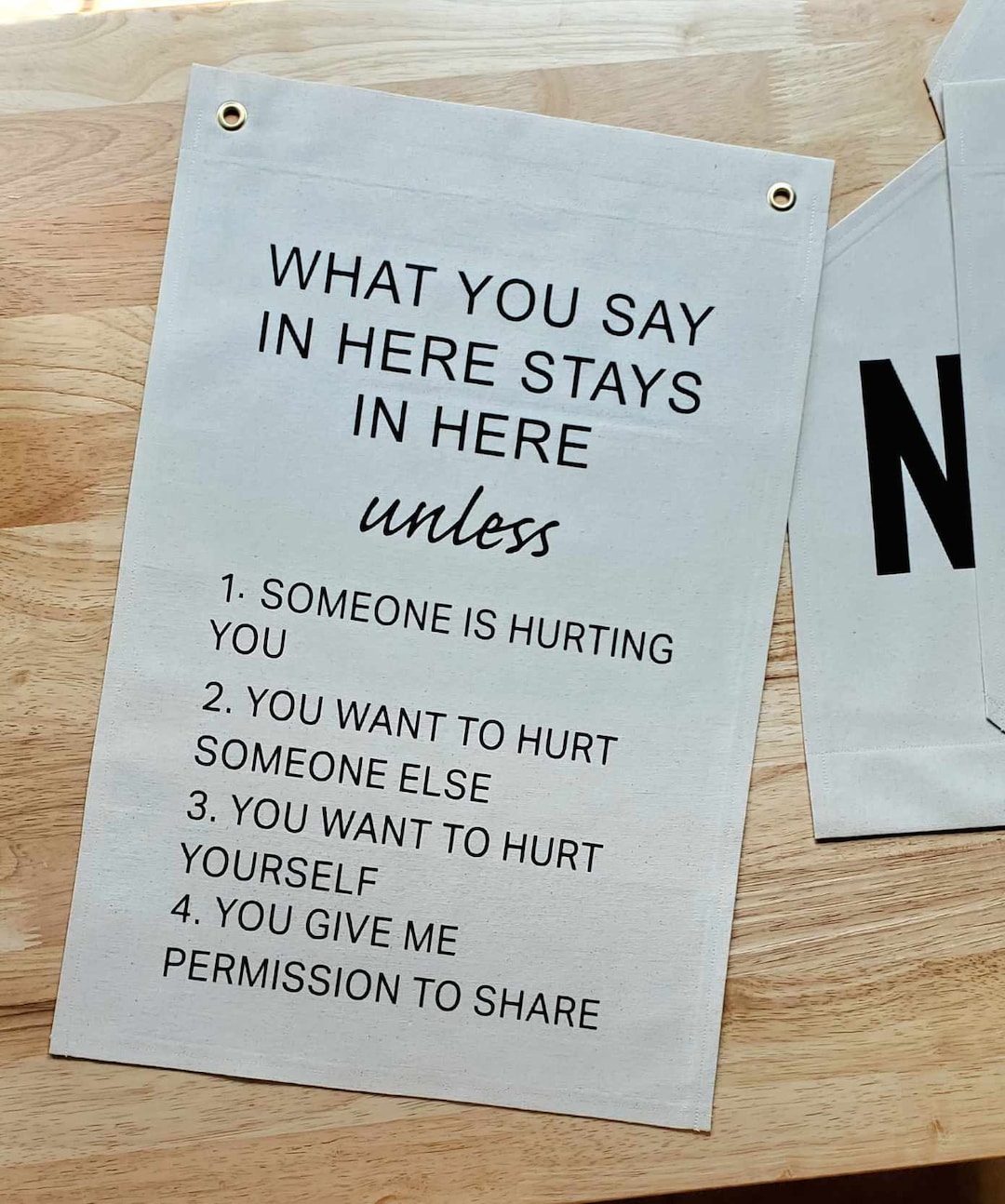 Handmade Confidentiality Banner - What You Say in Here Stays in Here ...