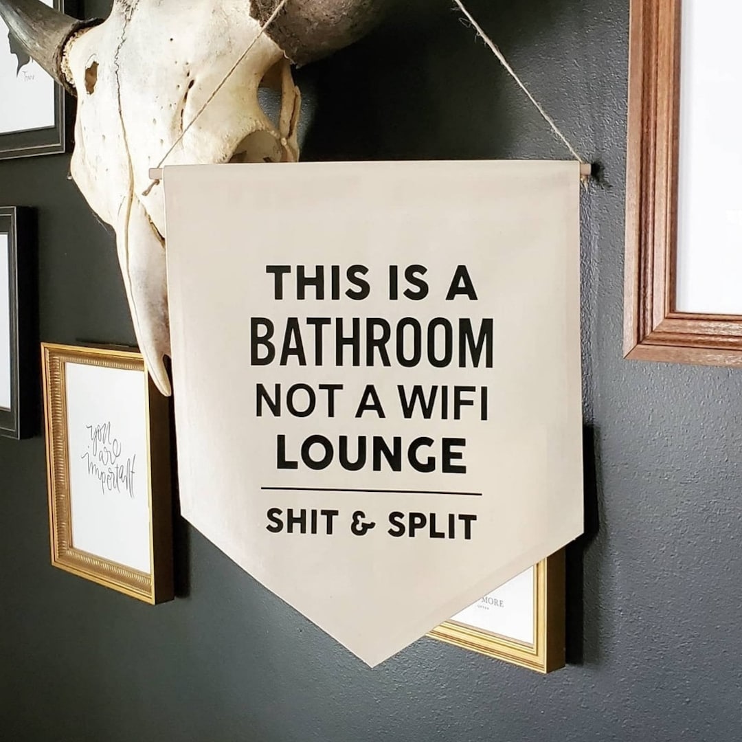 Handmade "this is A Bathroom" Sign - Funny Bathroom Banner - Custom ...