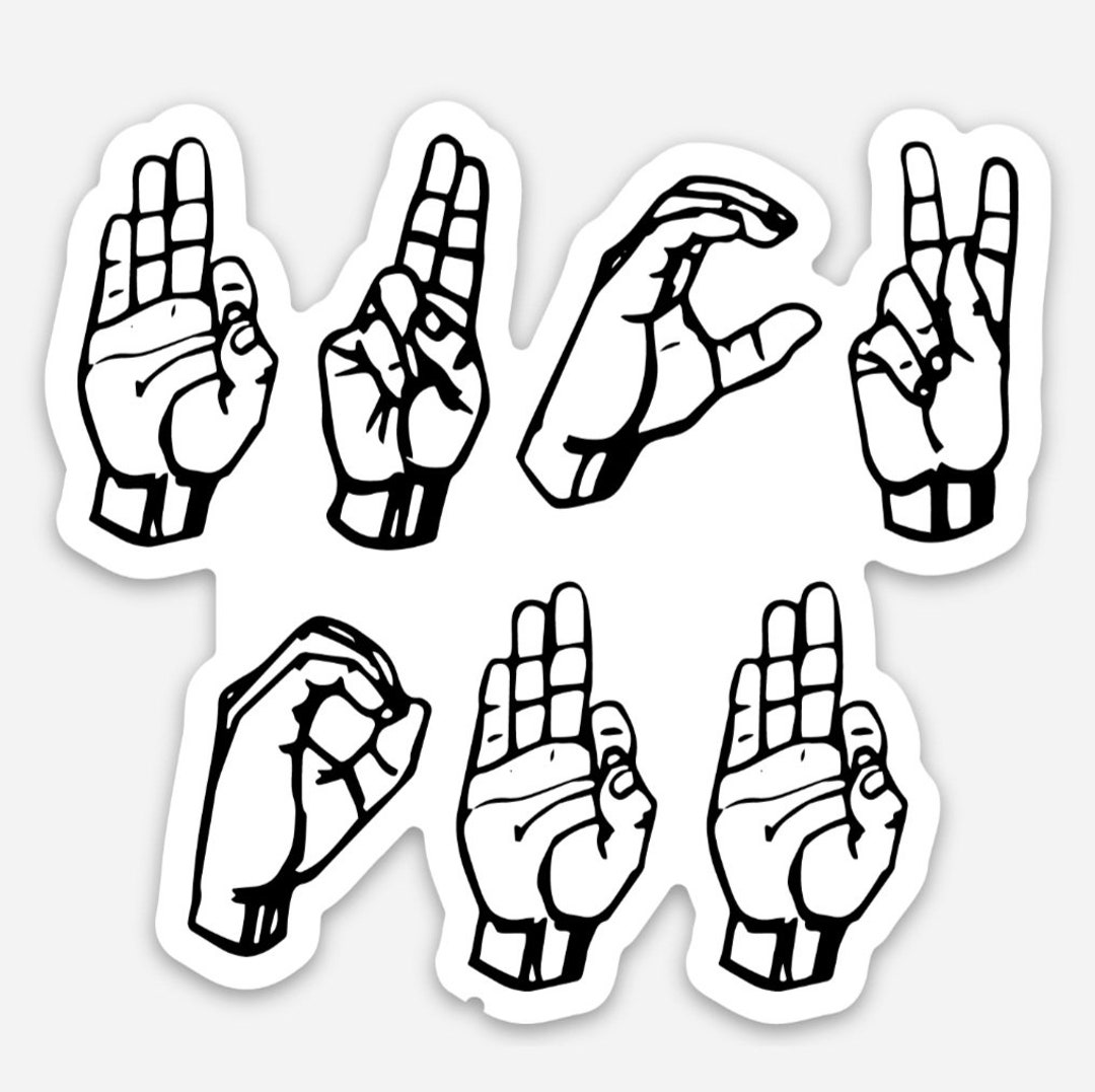 Sign Language FUCK OFF Weatherproof Sticker - ASL Fuck off Sticker - Etsy