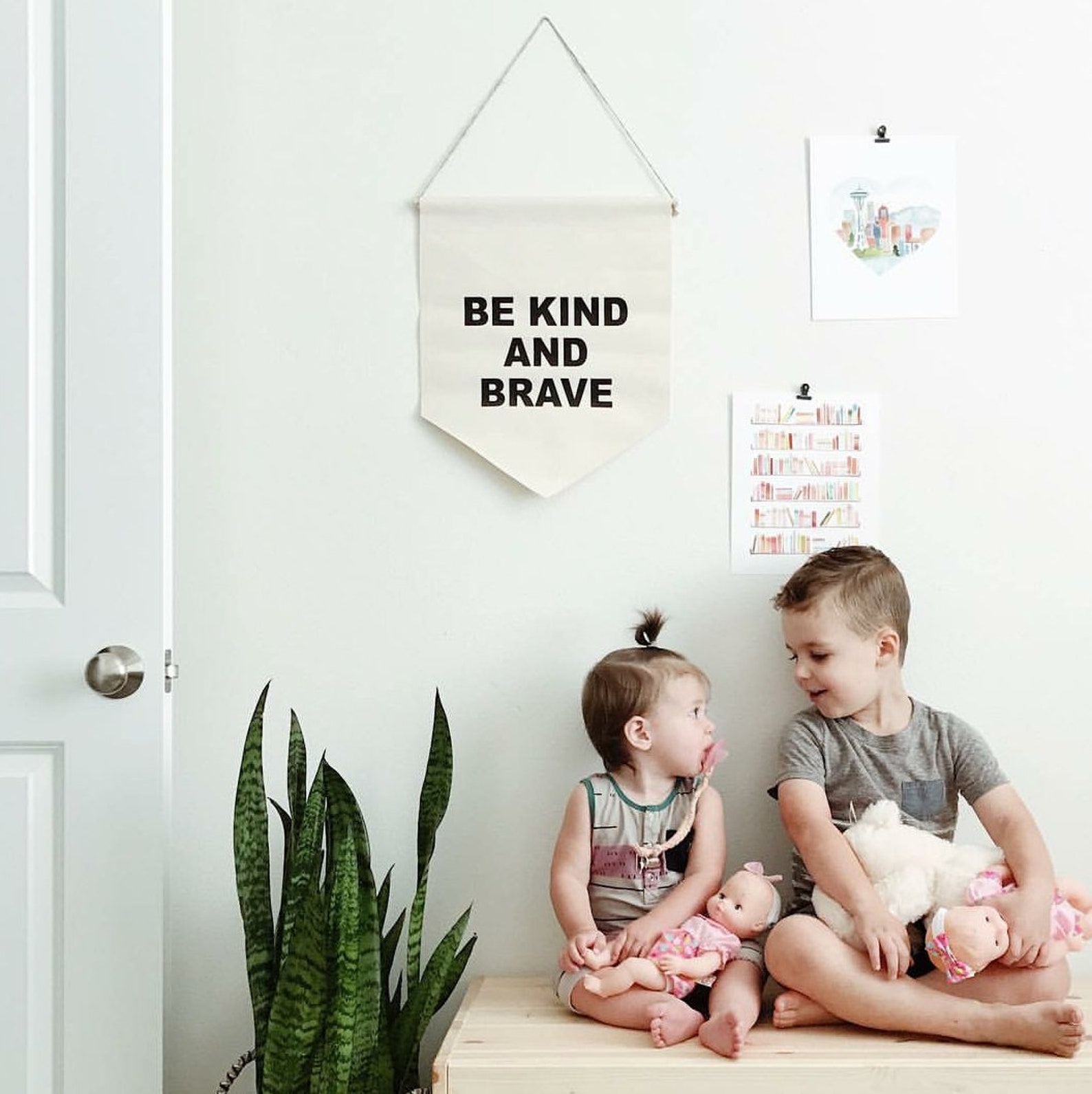 Handmade "be Kind and Brave" Wall Banner - Handmade Custom Banner ...