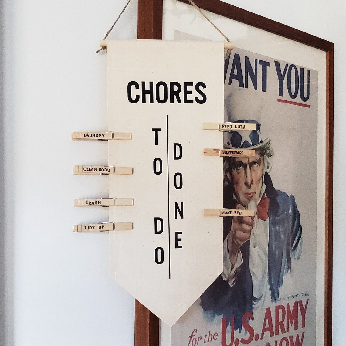 Handmade Fabric Chore Chart - Fabric Chore Banner - Decorative Chore ...