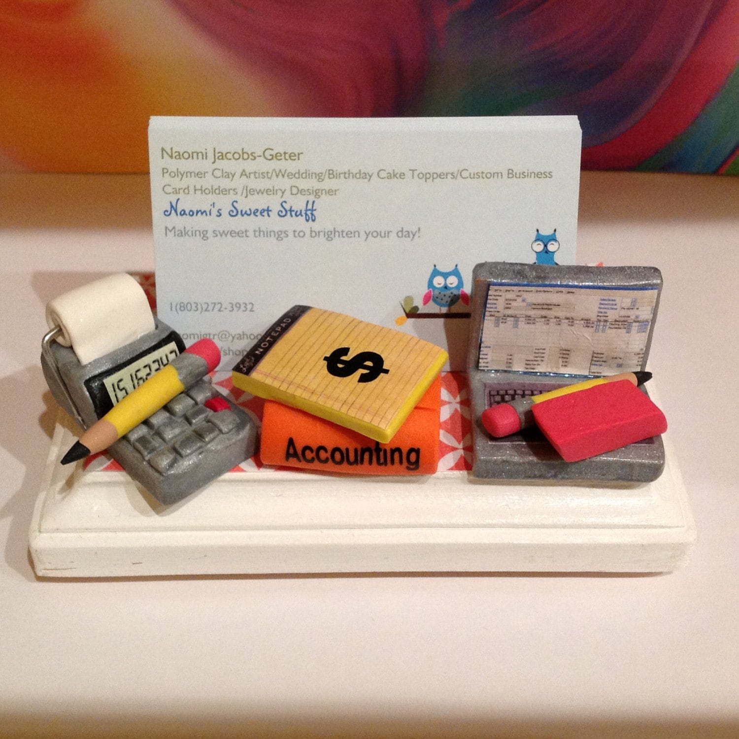 Polymer clay business card designed for an Accountant Home & Living ...