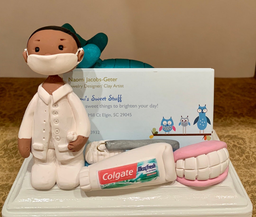 Polymer Clay Business Card Holder,dentist,tooth Paste,tooth,mouthwash ...