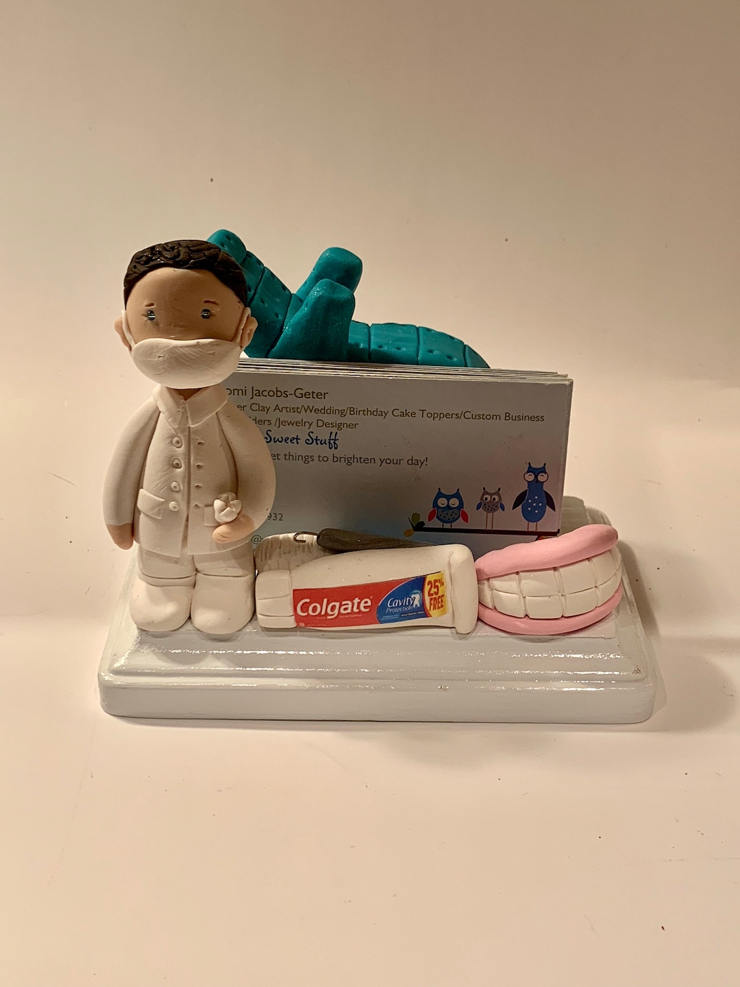 Polymer Clay Business Card Holder,dentist,tooth Paste,tooth,mouthwash ...