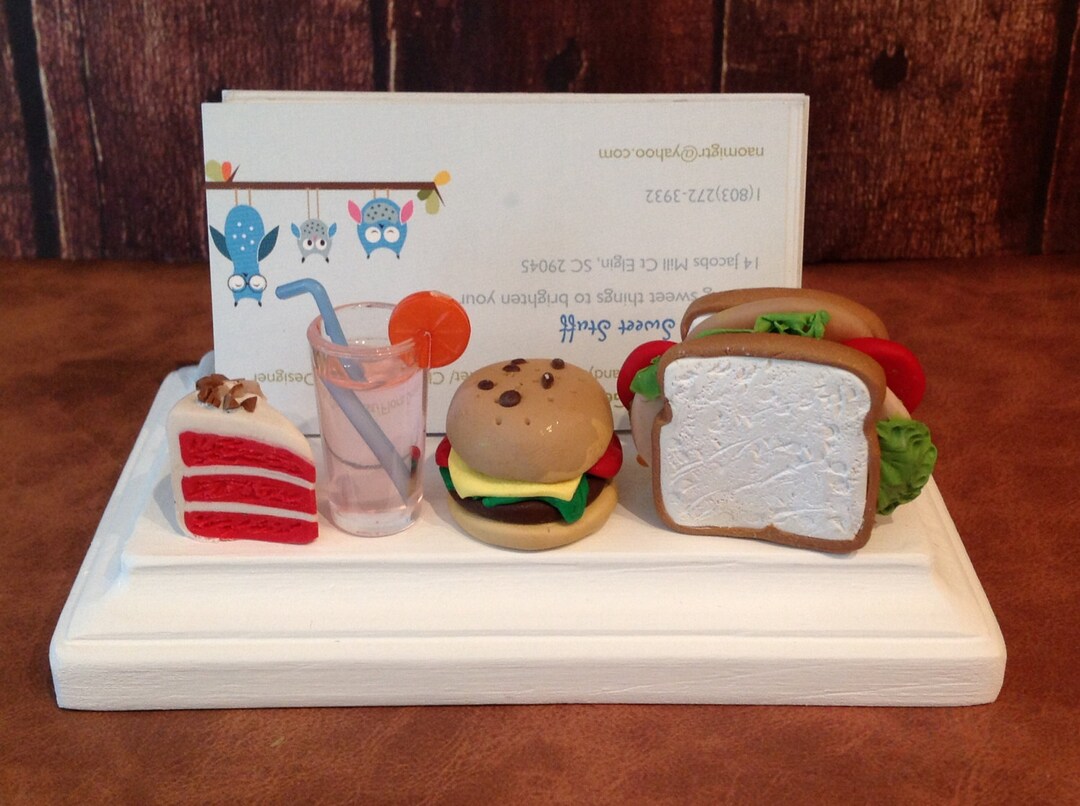 Polymer Clay Restaurant Business Card Holderpolymer Clay - Etsy