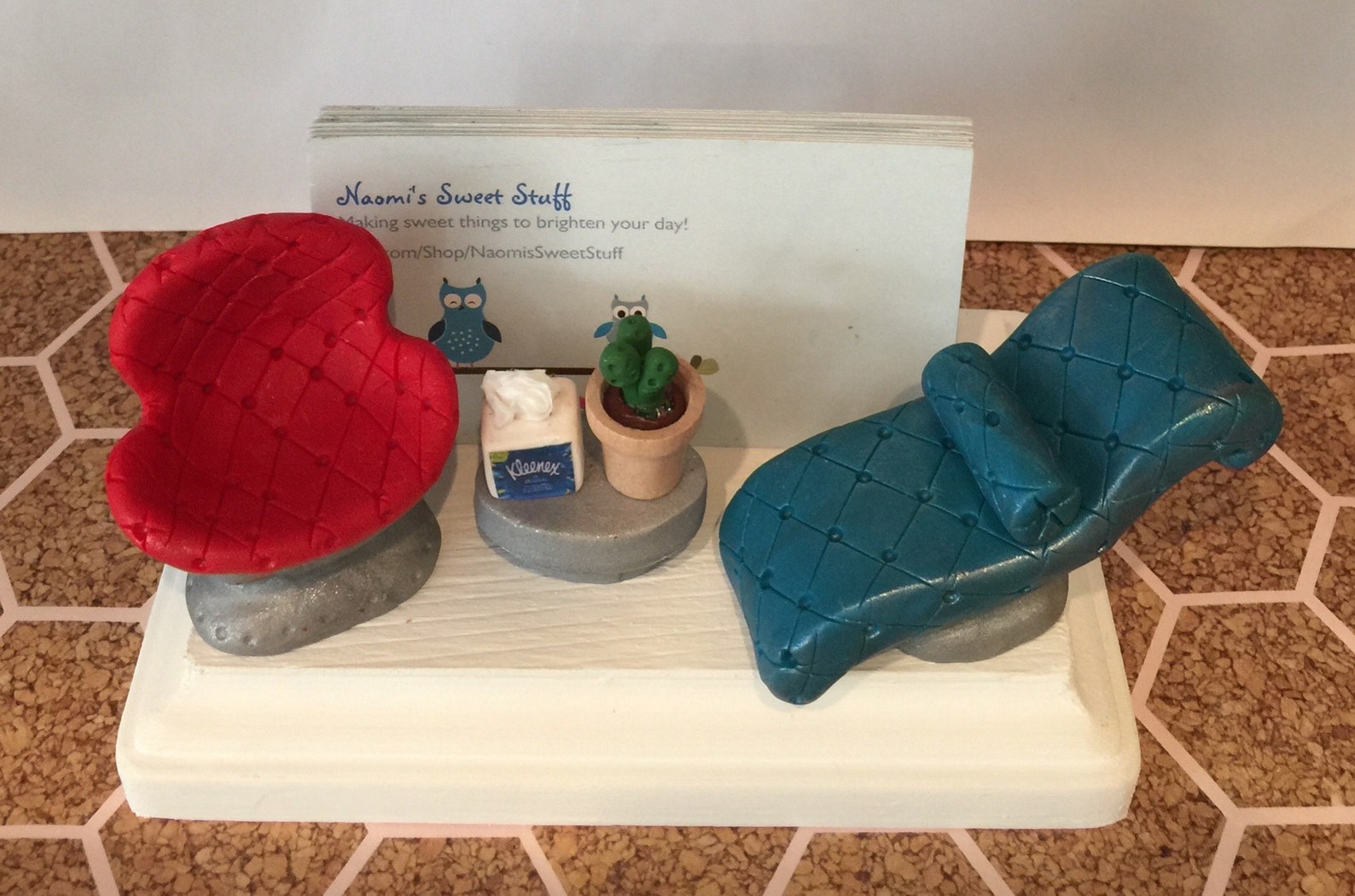 Polymer Clay Business Card Holderpsychologistsocial - Etsy