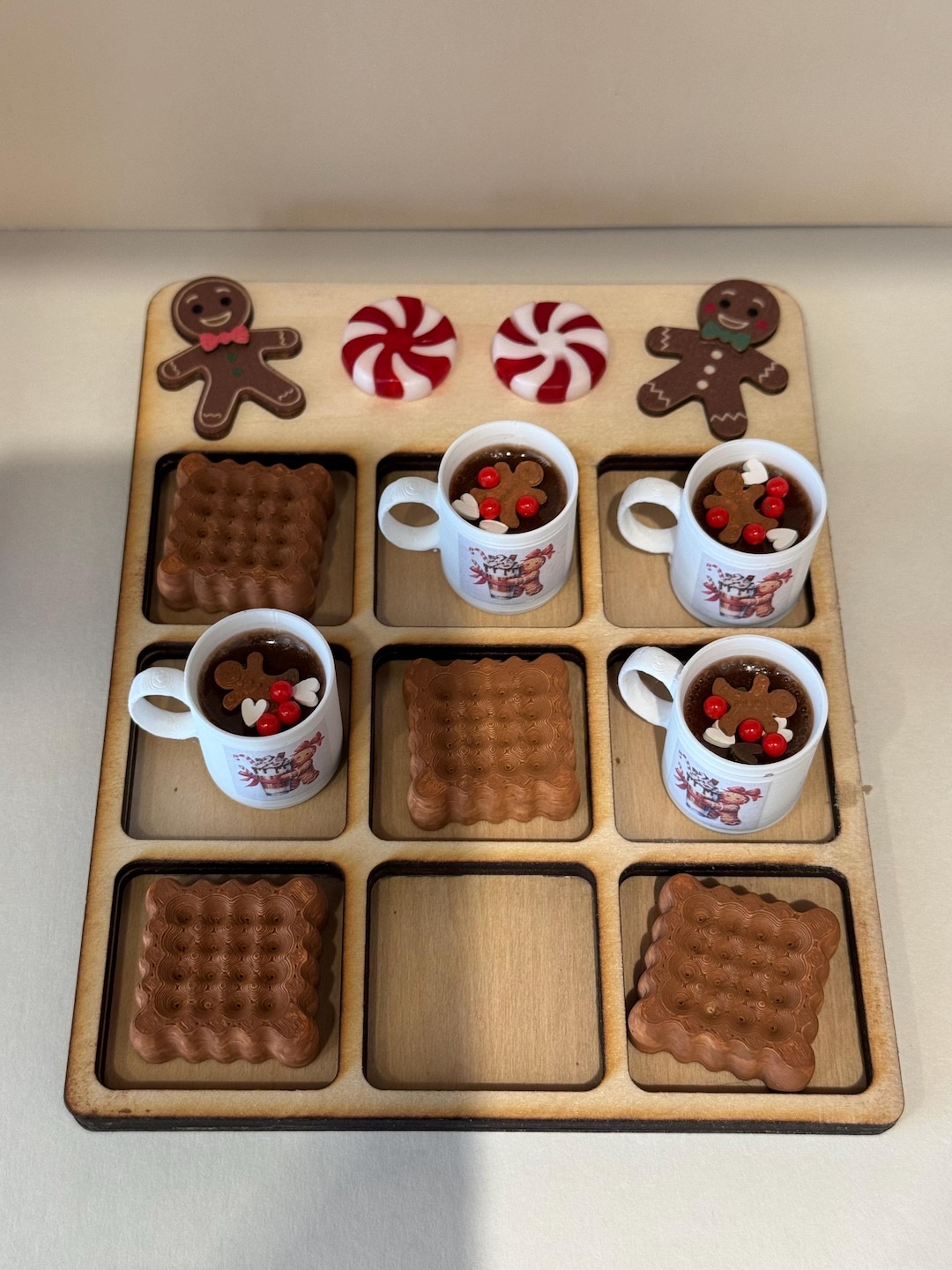 Tic Tac Toe Game Gingerbread and Hot Chocolate Fun Gifts Children Board ...