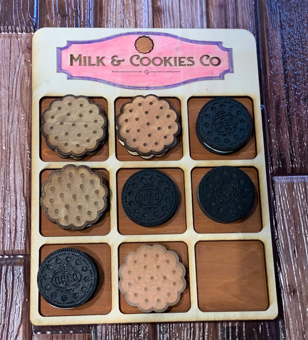 Milk and Cookie Tic Tac Toe Game,board Games,play Therapy,cookie Board ...