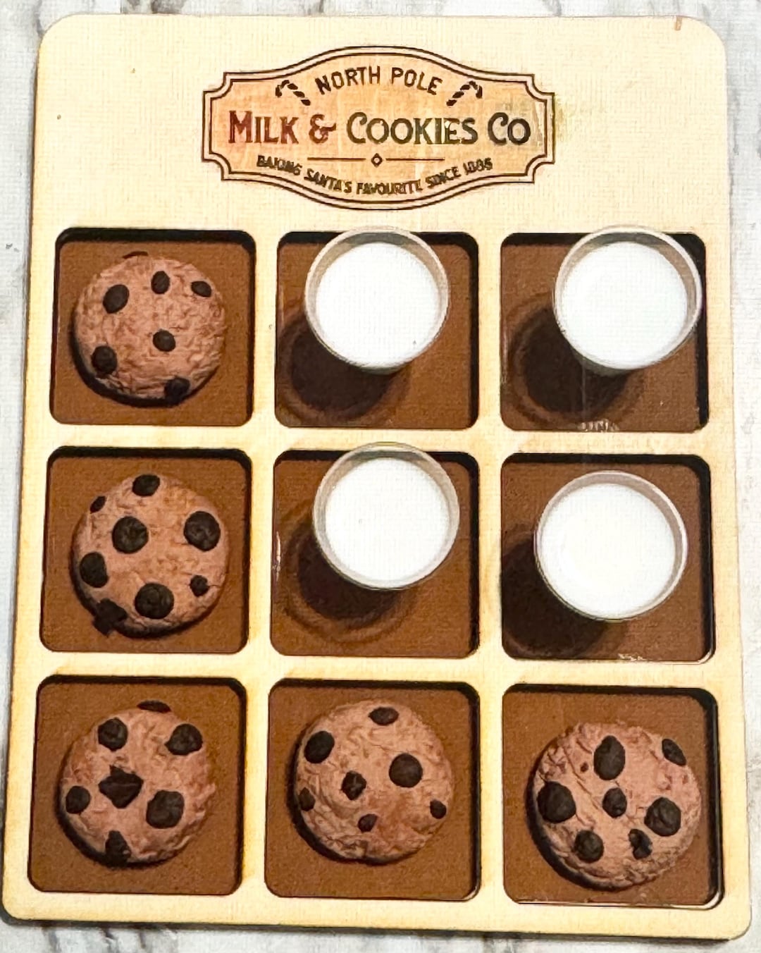 Tic Tac Toe Game Milk and Cookies Fun Gifts Children Board Games Toys ...