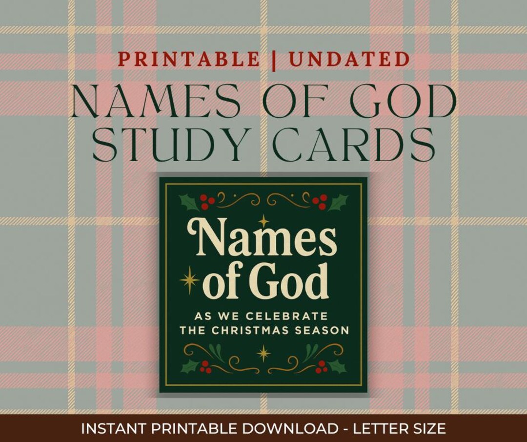 Names of God Card Deck (christmas) Printable | Instant Download | 13 ...