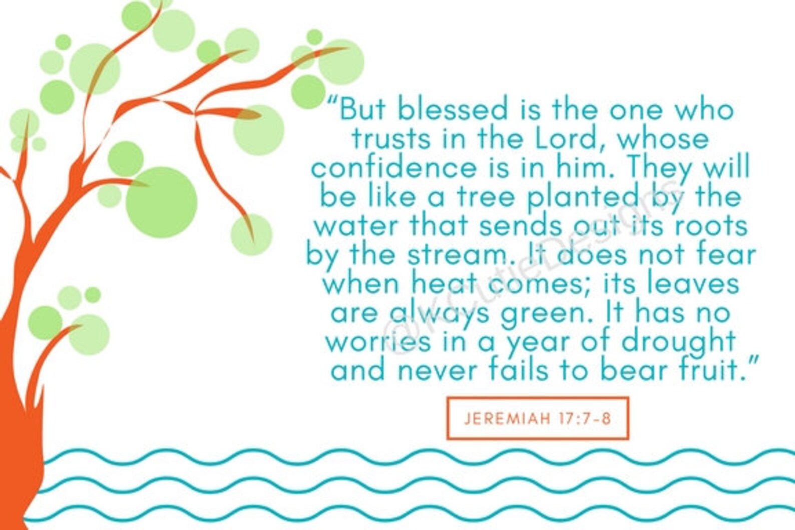 Jeremiah 17:7-8 but Blessed is the One Who Trusts in the Lord | Etsy