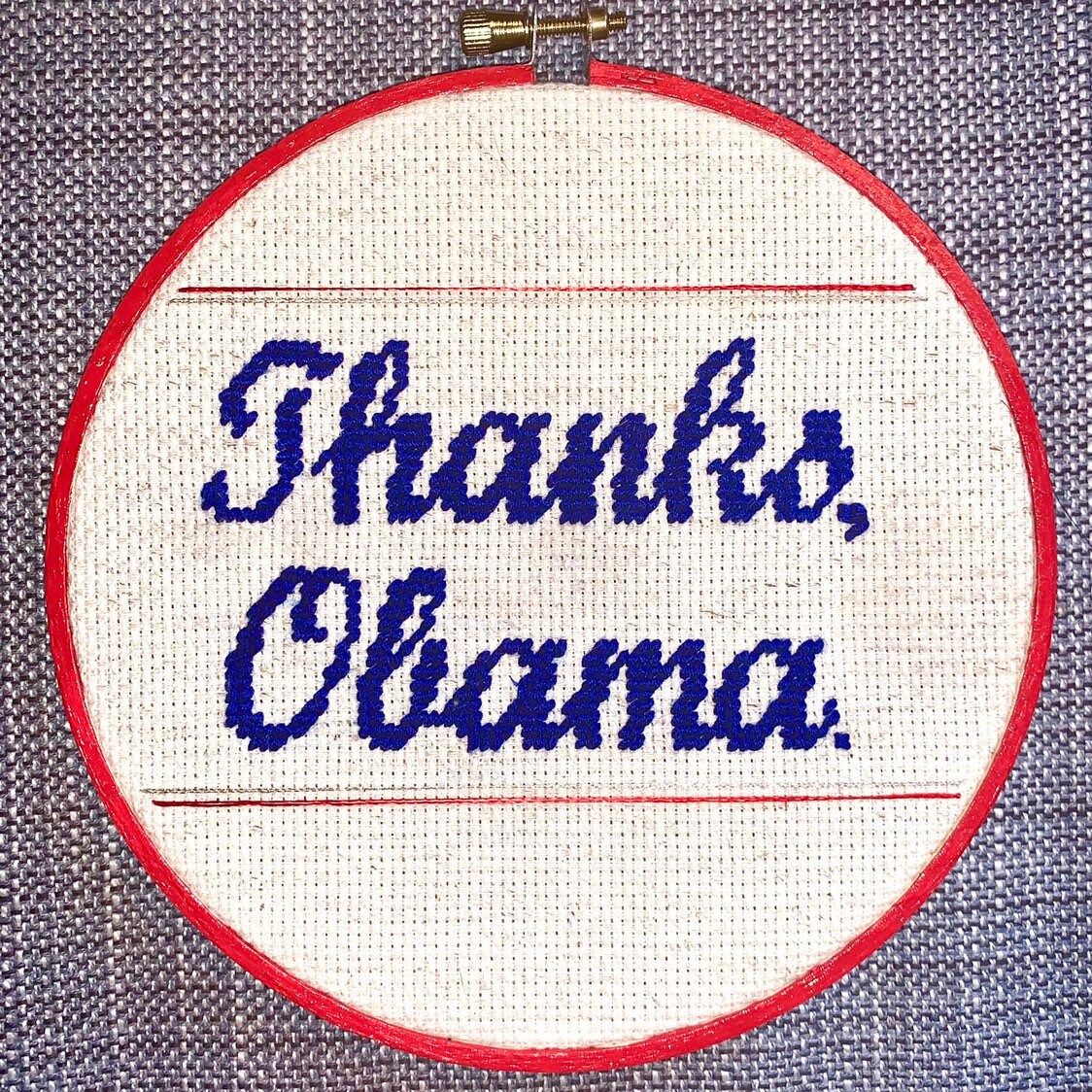 Thanks Obama Handmade Embroidery - Etsy