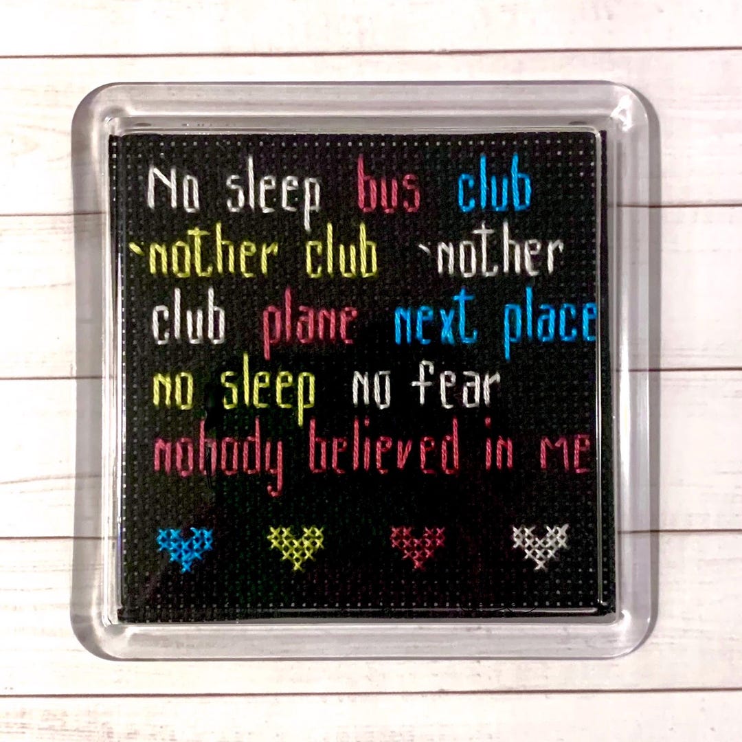 Lady Gaga No Sleep Bus Club Hand-embroidered Coaster - Etsy