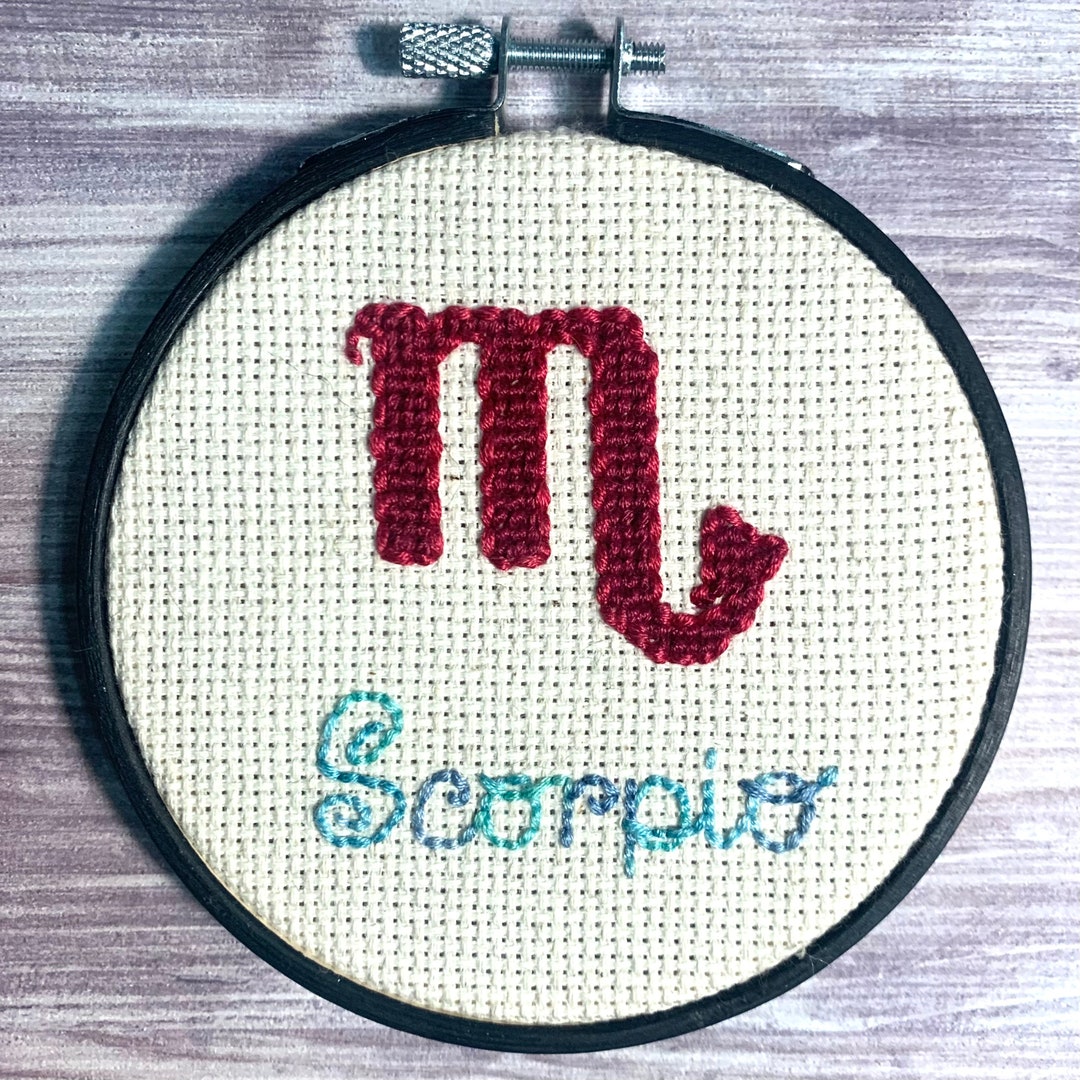 Scorpio Zodiac Hand-embroidery - Etsy