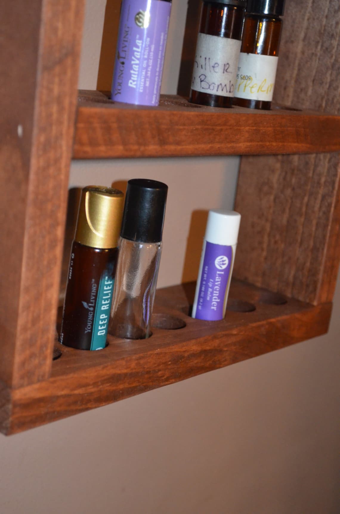 Small Essential Oil Bottle Wall Shelf With Roller Bottle Shelves - Etsy
