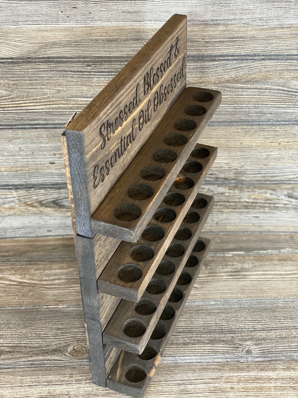 Rustic Essential Oil Shelf / Wood Essential Oil Wall Display - Etsy