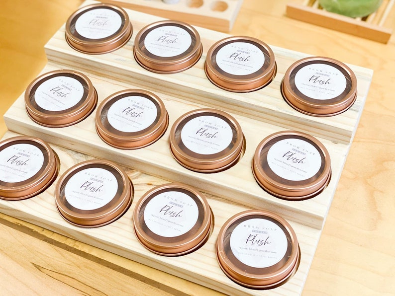 12 Hole Balm Tin Display: Wood, Tiered Organizer - Etsy