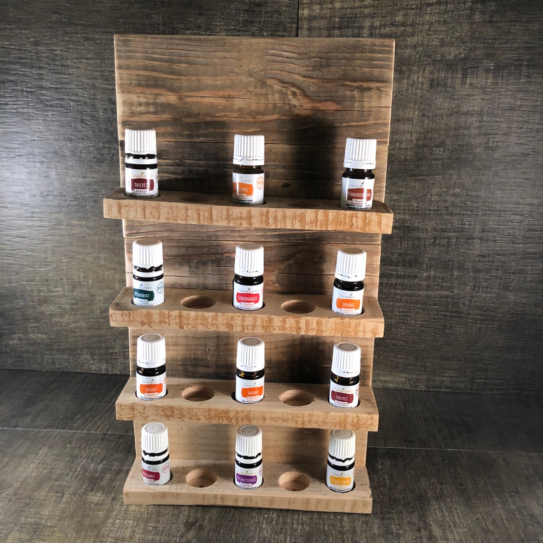 Rustic 5ml Essential Oil Shelf / Recycled Wood Essential Oil Display ...