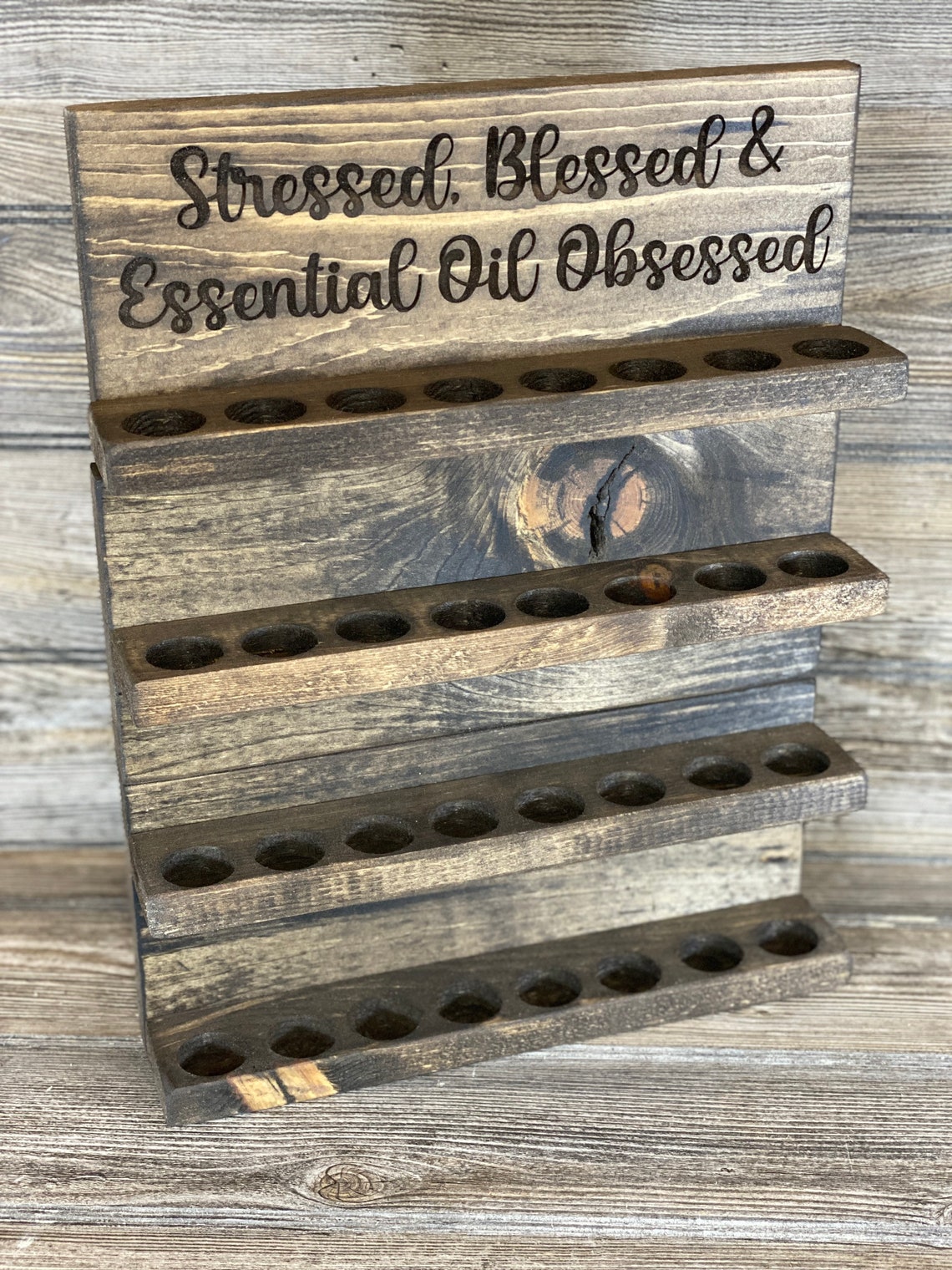 Rustic Essential Oil Shelf / Wood Essential Oil Wall Display - Etsy