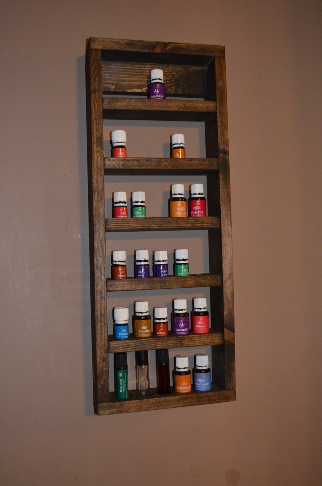 Small Essential Oil Bottle Wall Shelf With Roller Bottle Shelves - Etsy