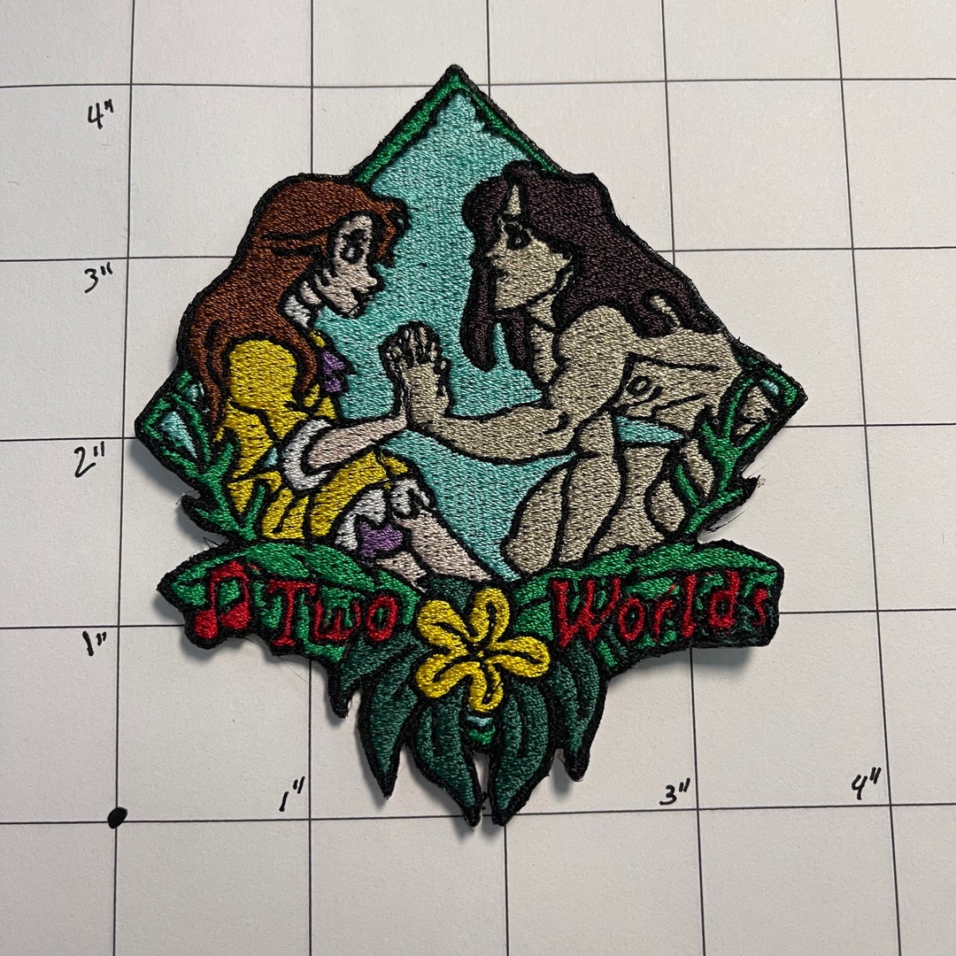Iron on Patch Inspired Fan Art Tarzan and Jane Two Worlds Badge - Etsy