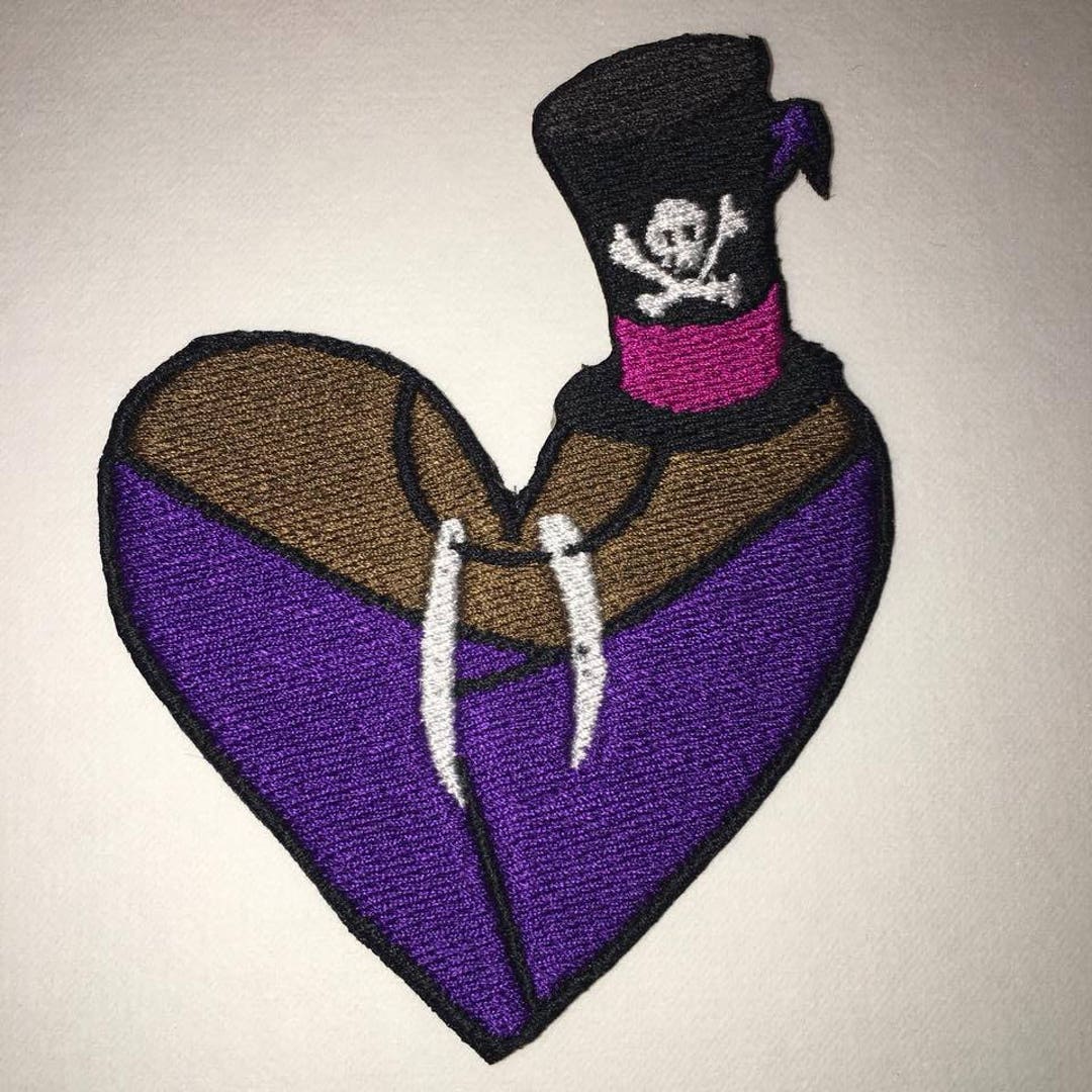 Iron On, Machine Embroidered Patch Disney Inspired Fan Art Heart Shape ...