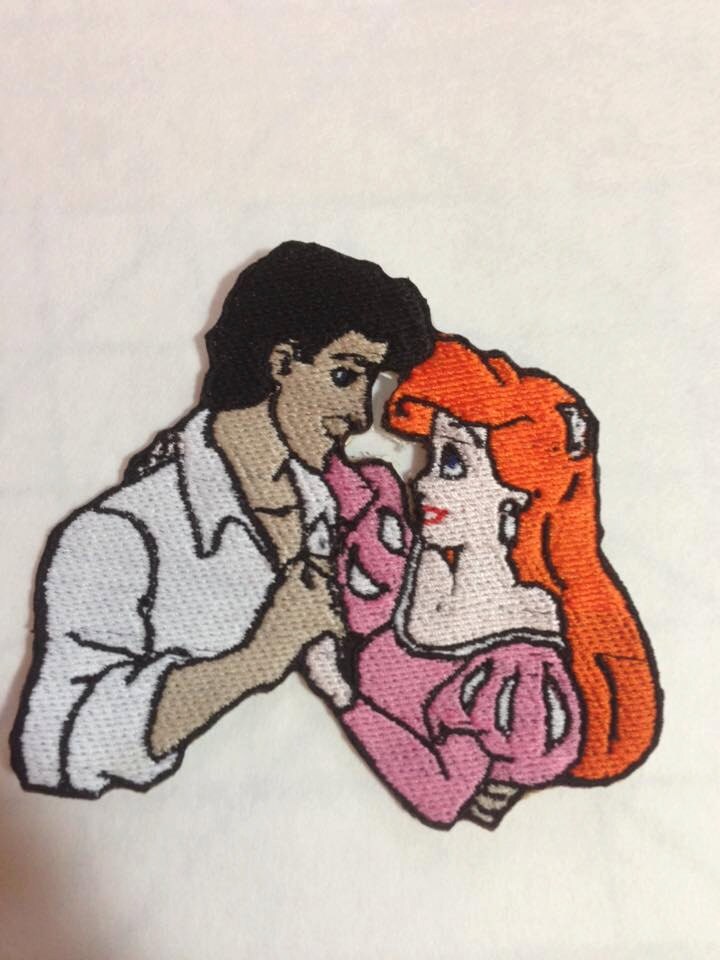Appliques & Patches Ariel and Prince Eric DIY 4 1/2 inch Iron On ...