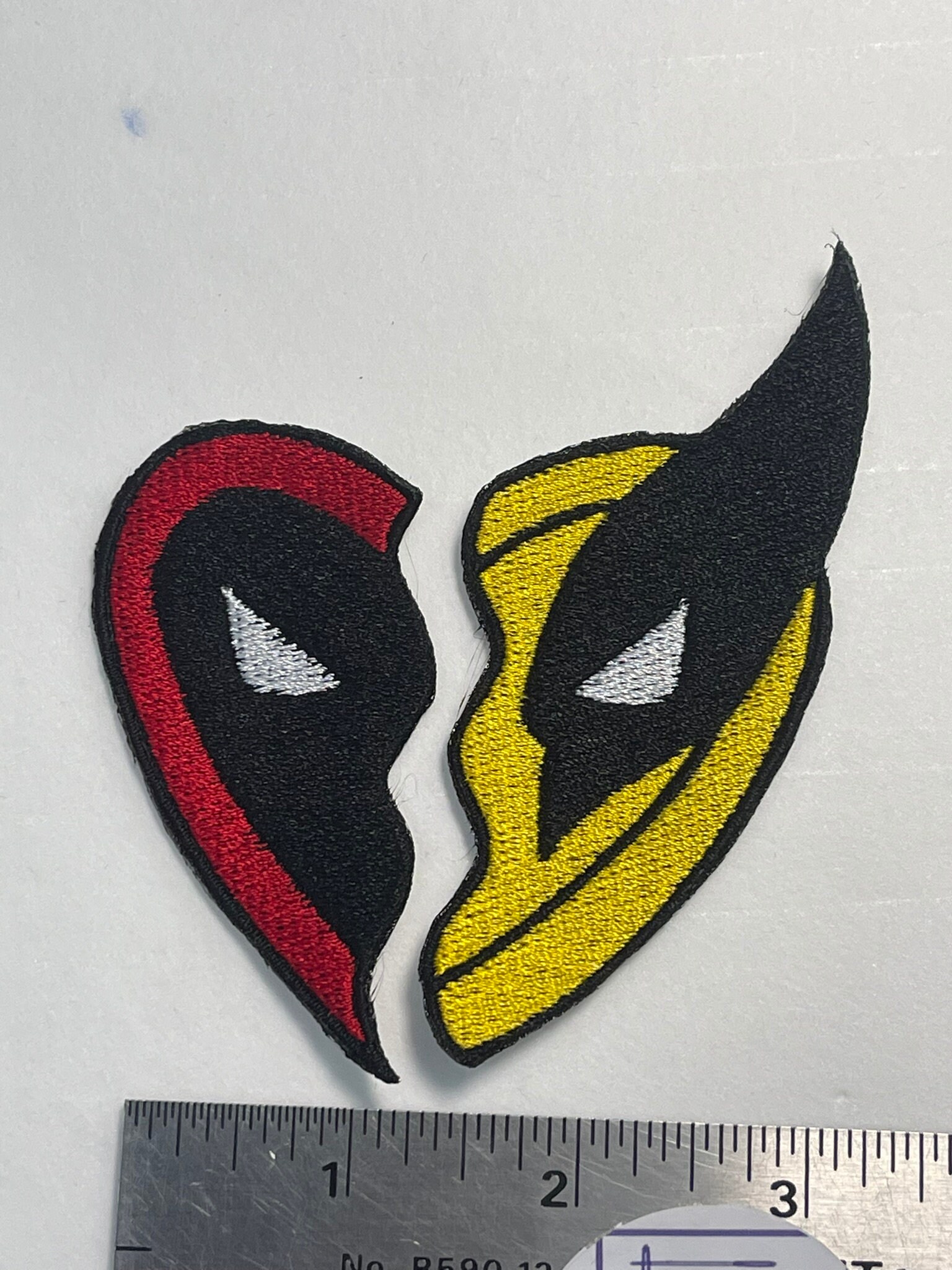 Iron On, Machine Embroidered Patch Inspired Fan Art Deadpool and Wolverine Best Friend Heart 2 ...