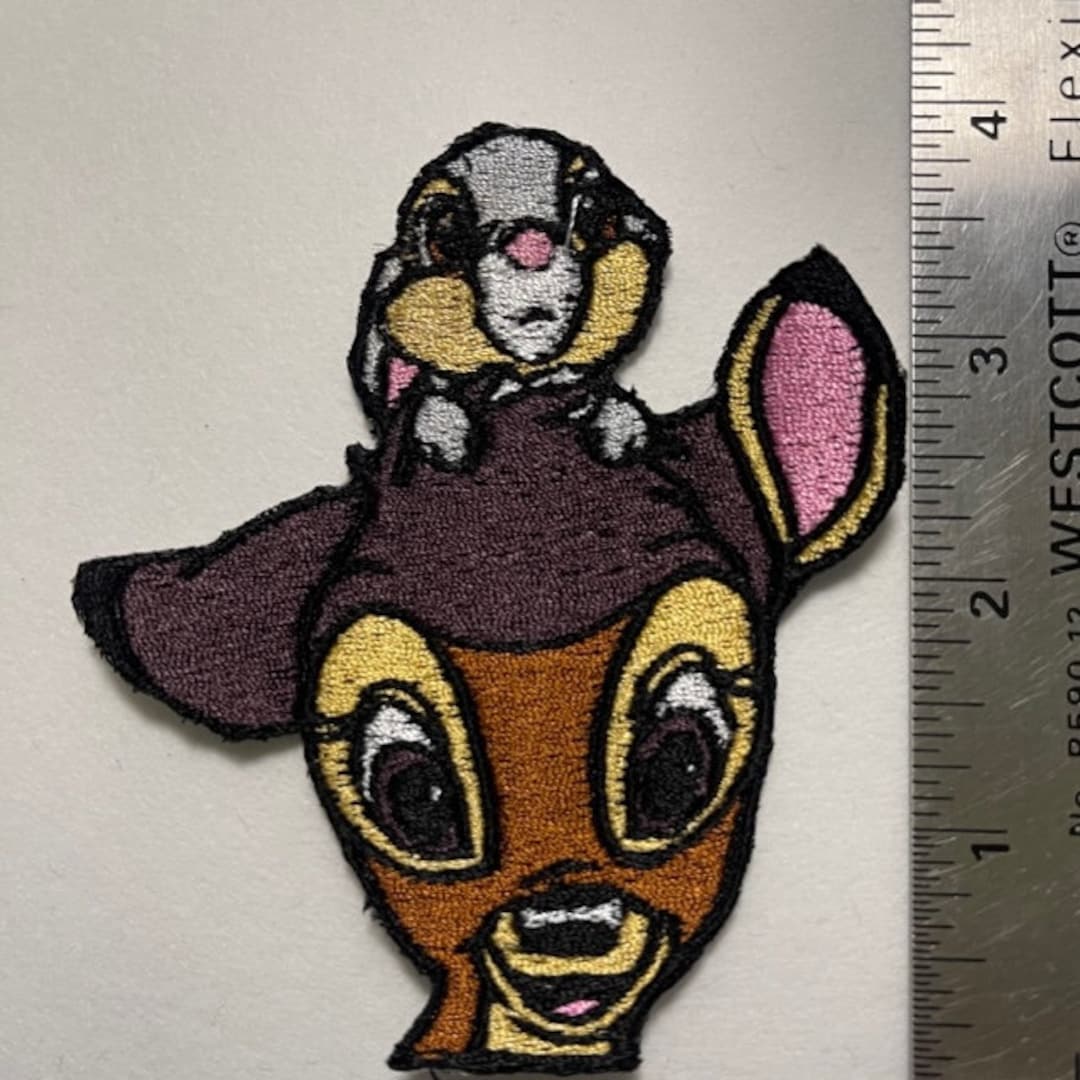 Iron On, Machine Embroidered Patch Inspired Fan Art Bambi and Thumper ...