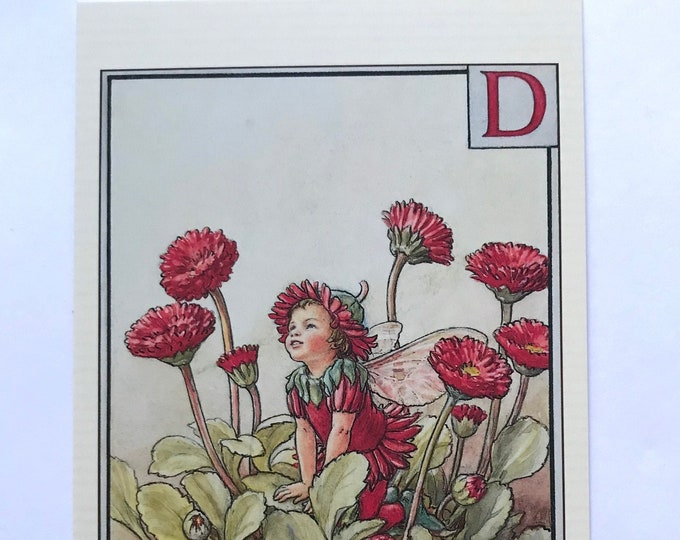 Flower Fairy Alphabet Postcard: D - Double Daisy, Vintage Nursery ...