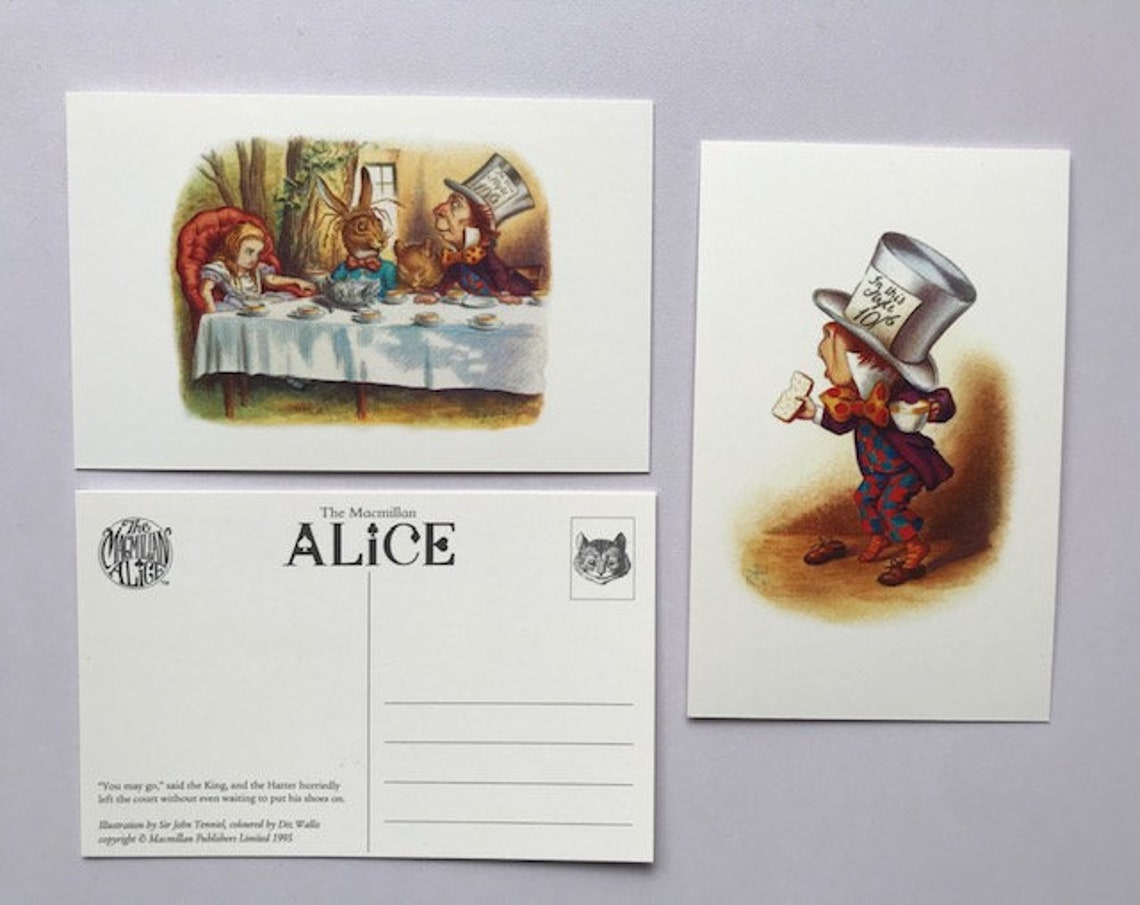 Set of 5 Alice in Wonderland Postcards / Art Prints. Vintage - Etsy