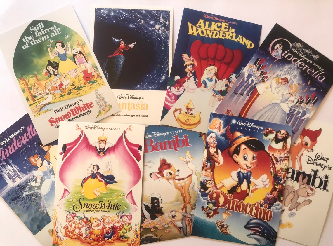 The Art of Disney Classic Movie Posters Postcards Set - Etsy