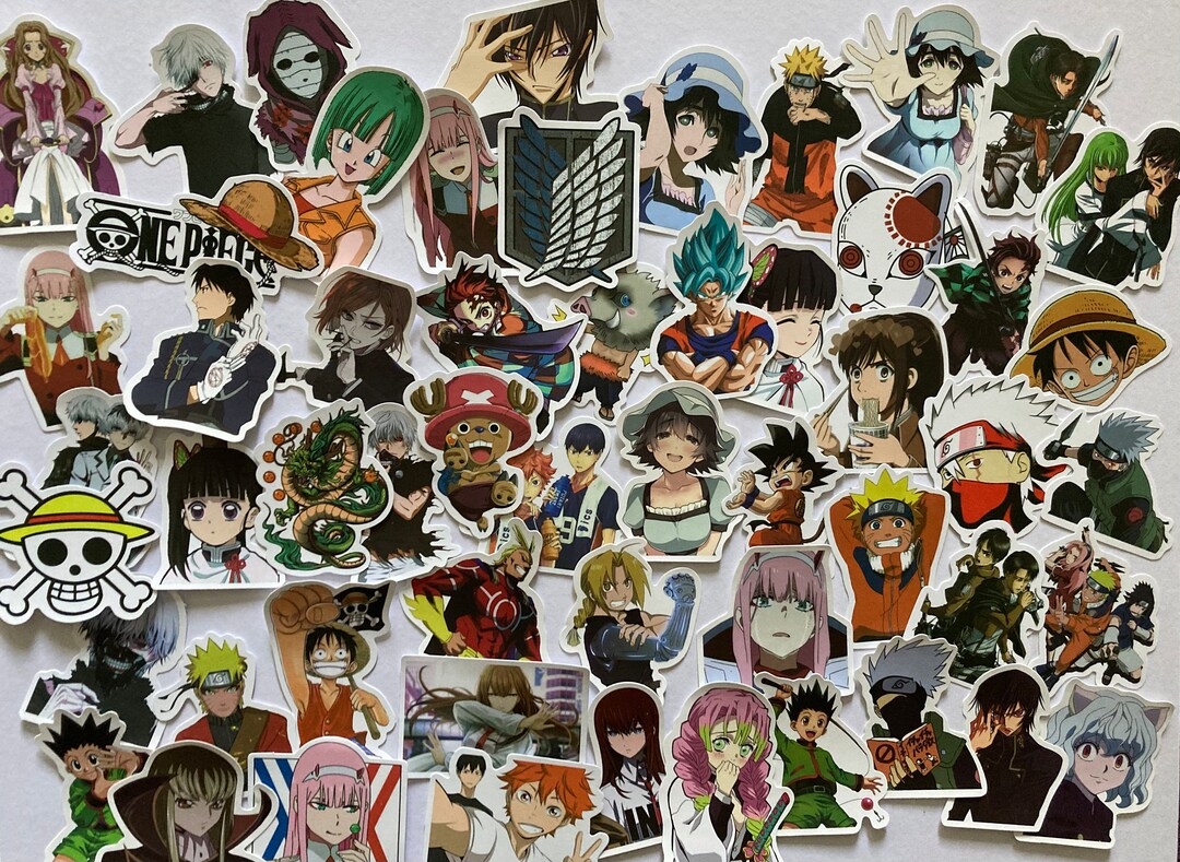 Anime/manga Stickers: Lucky Dip Vinyl Sticker Set, One Piece, Naruto ...