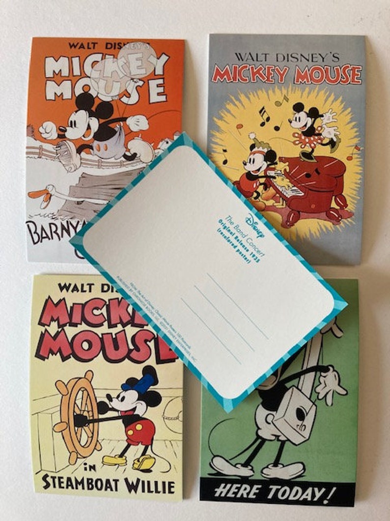 The Art of Disney Classic Movie Posters Postcards Set: Mickey - Etsy