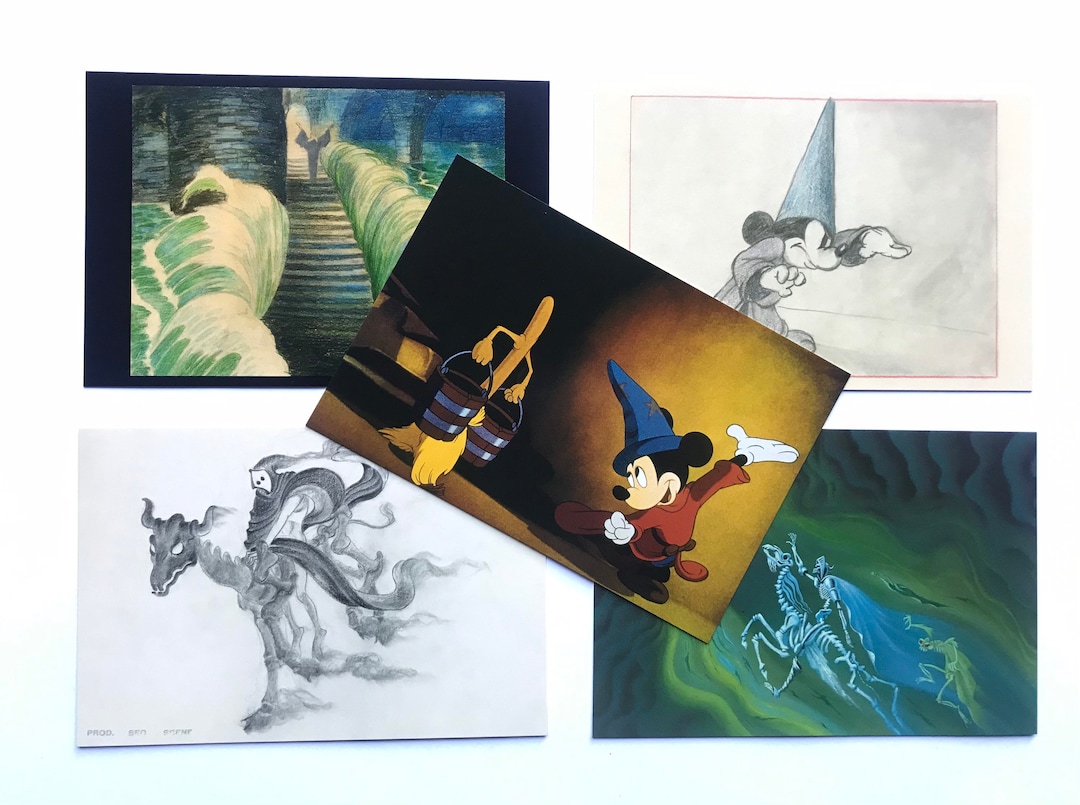 The Art of Disney: Set of 5 Fantasia Postcards, Collectible Art Prints ...