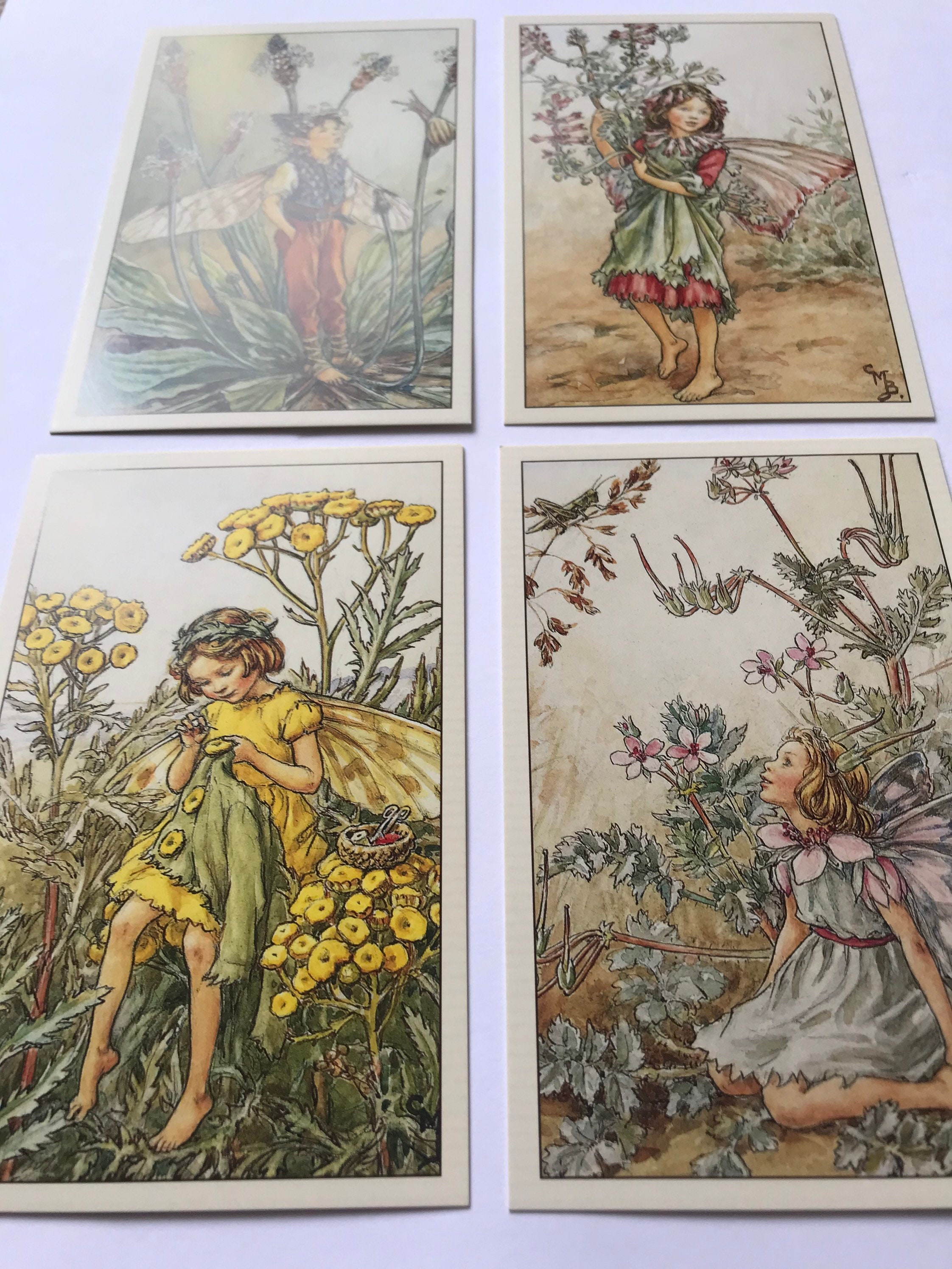 Set of 4 Flower Fairies Vintage Style Postcards, Cicely Mary Barker ...